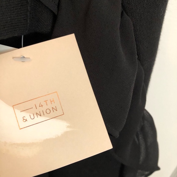 4TH & Union | Tops | 4th Union Black Ruffled Sweatshirt | Poshmark